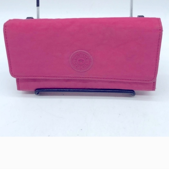 Kipling | Bags | Kipling Wallet Pink Nylon Wallet Water Resistance 2 ...